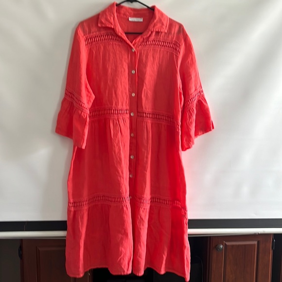 M Made In Italy | Dresses | New Made In Italy 0 Linen Midi Dress | Poshmark